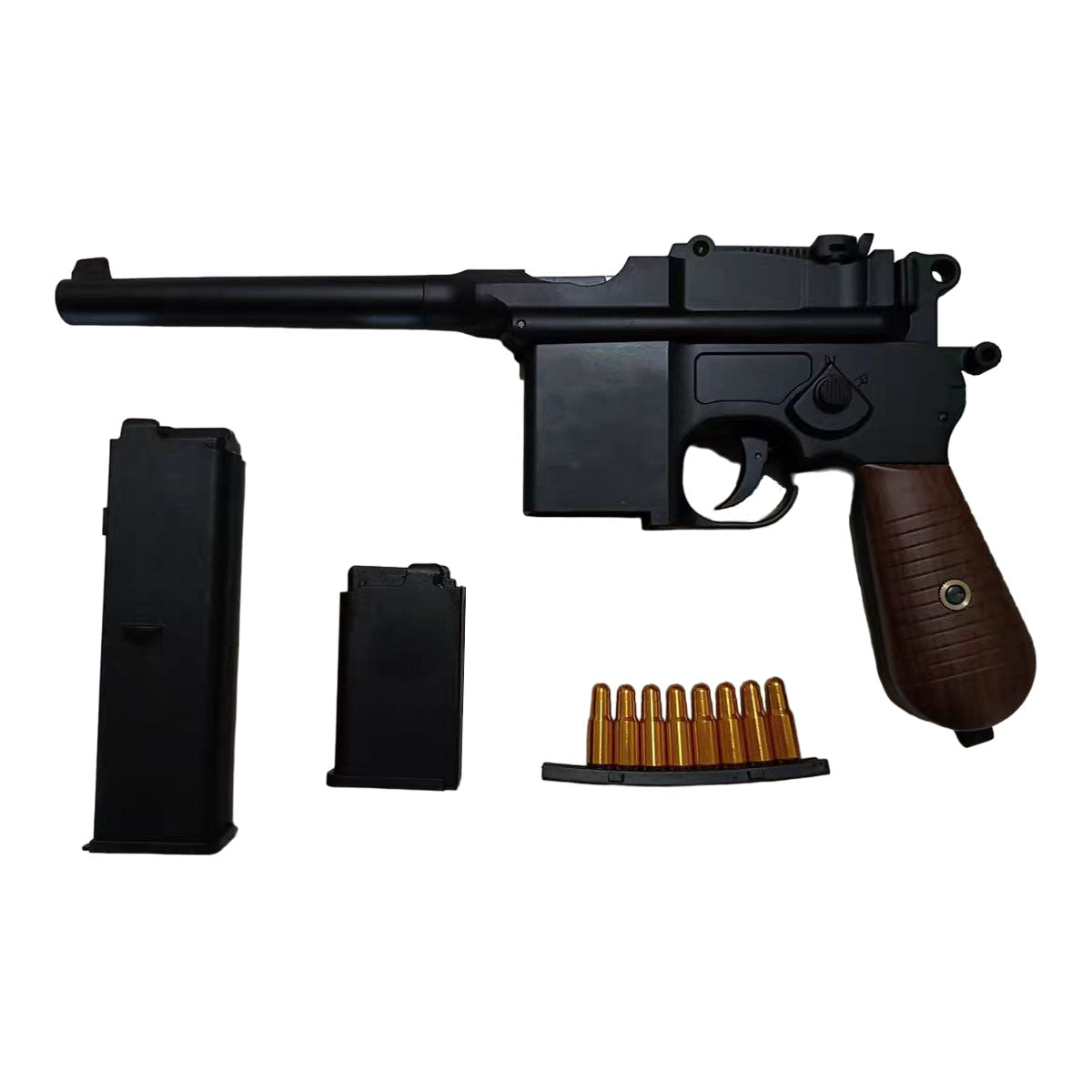 モーゼル M1932 フィンガーアクションブローバックトイガン ナーフ レーザー銃 排莢式 ト 連続 異なるメカニズム ロング＆ショートマガ ...